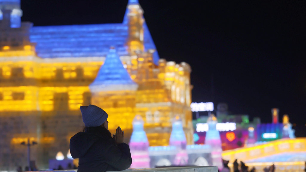 Harbin Ice and Snow World præsenterer dansk Egeskov Slot-isskulptur